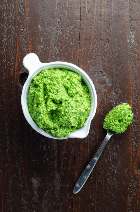 Ramp Pesto Recipe with Basil and Spinach | Umami Girl