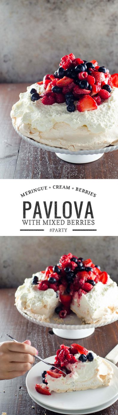 Classic Pavlova Recipe with Mixed Berries | Umami Girl