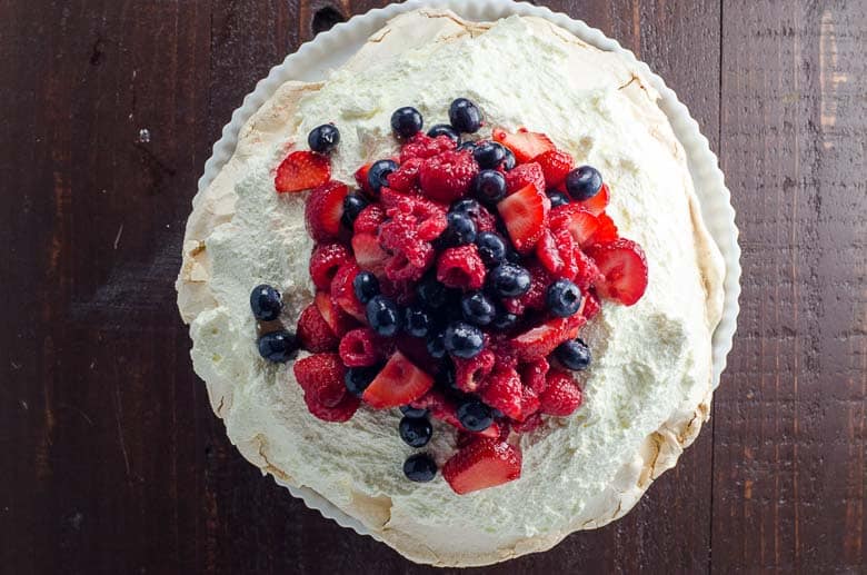 Classic Pavlova Recipe with Mixed Berries - Umami Girl