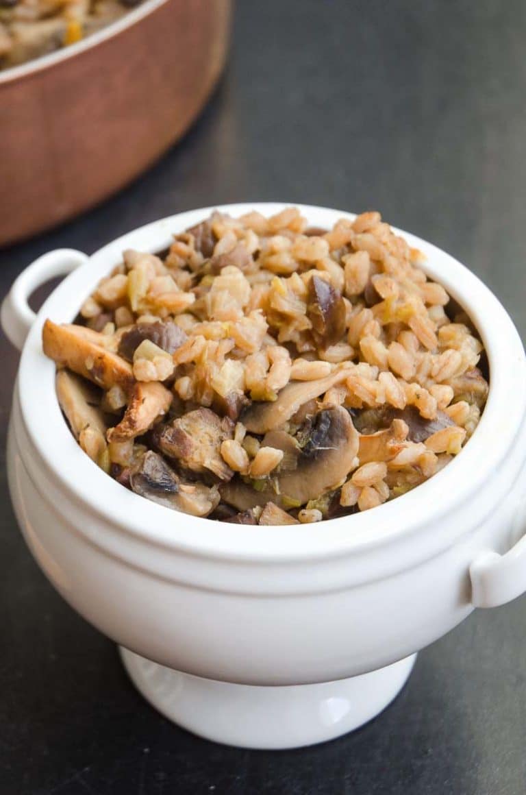 Mushroom Farrotto with Leeks and Chestnuts - Umami Girl