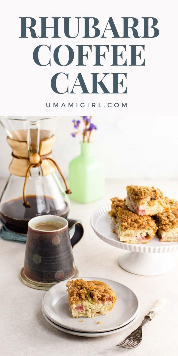 Rhubarb Coffee Cake Recipe with Streusel Topping - Umami Girl