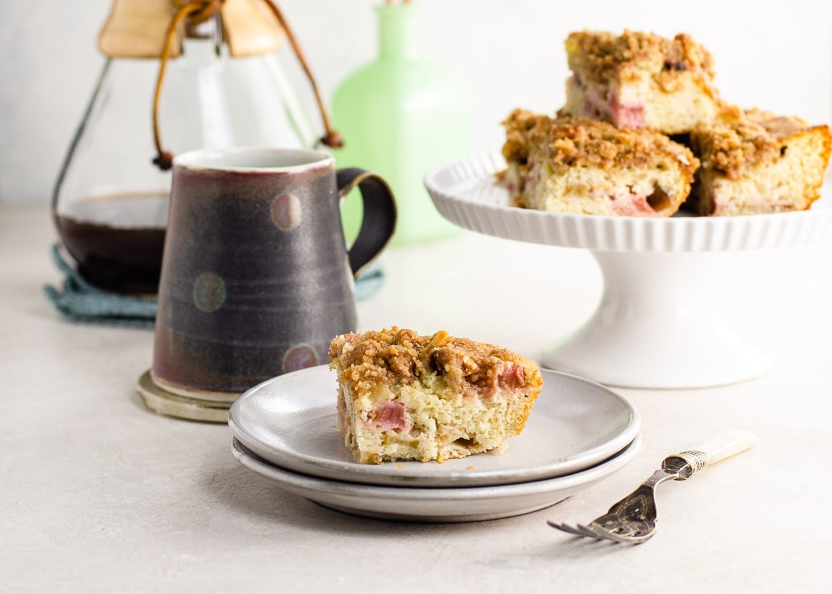 Rhubarb Coffee Cake Recipe with Streusel Topping - Umami Girl