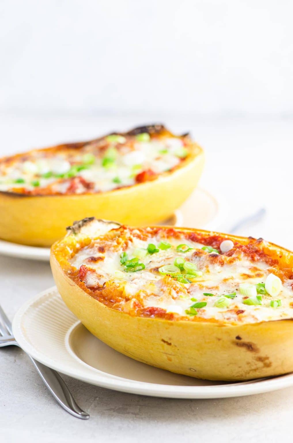 Spaghetti Squash Marinara in Squash Boats - Umami Girl