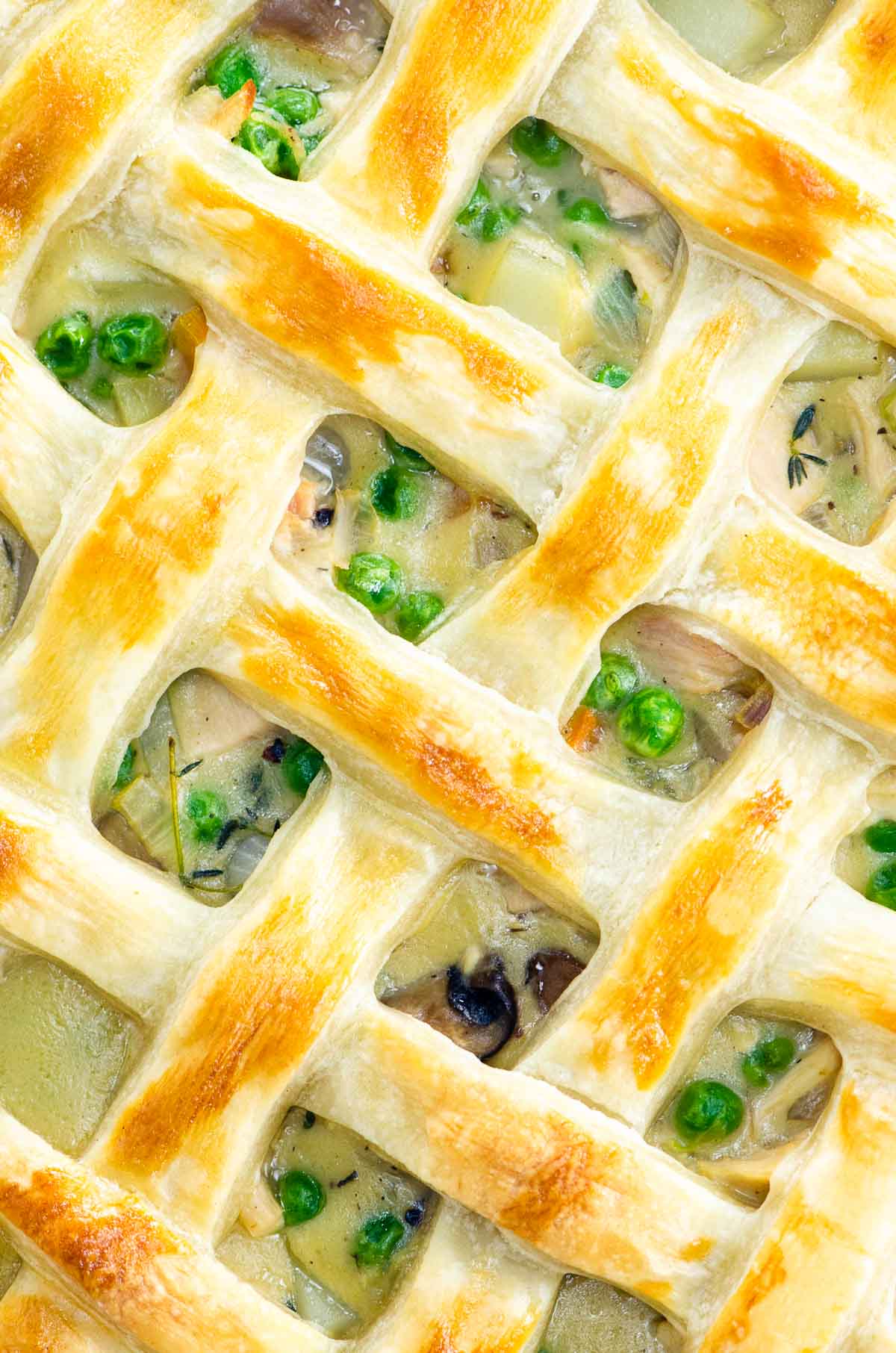 Turkey Pot Pie with Puff Pastry Lattice Crust - Umami Girl