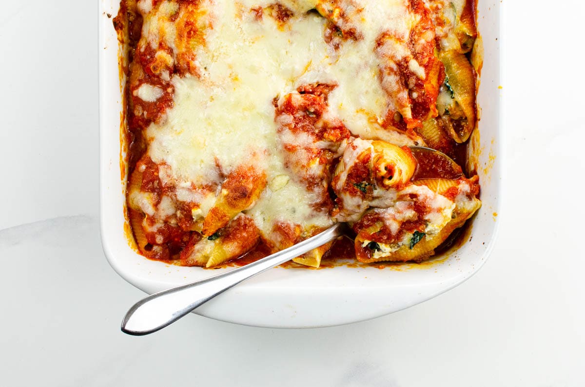 Stuffed Pasta Shells with Ricotta, Spinach, and Mushrooms - Umami Girl