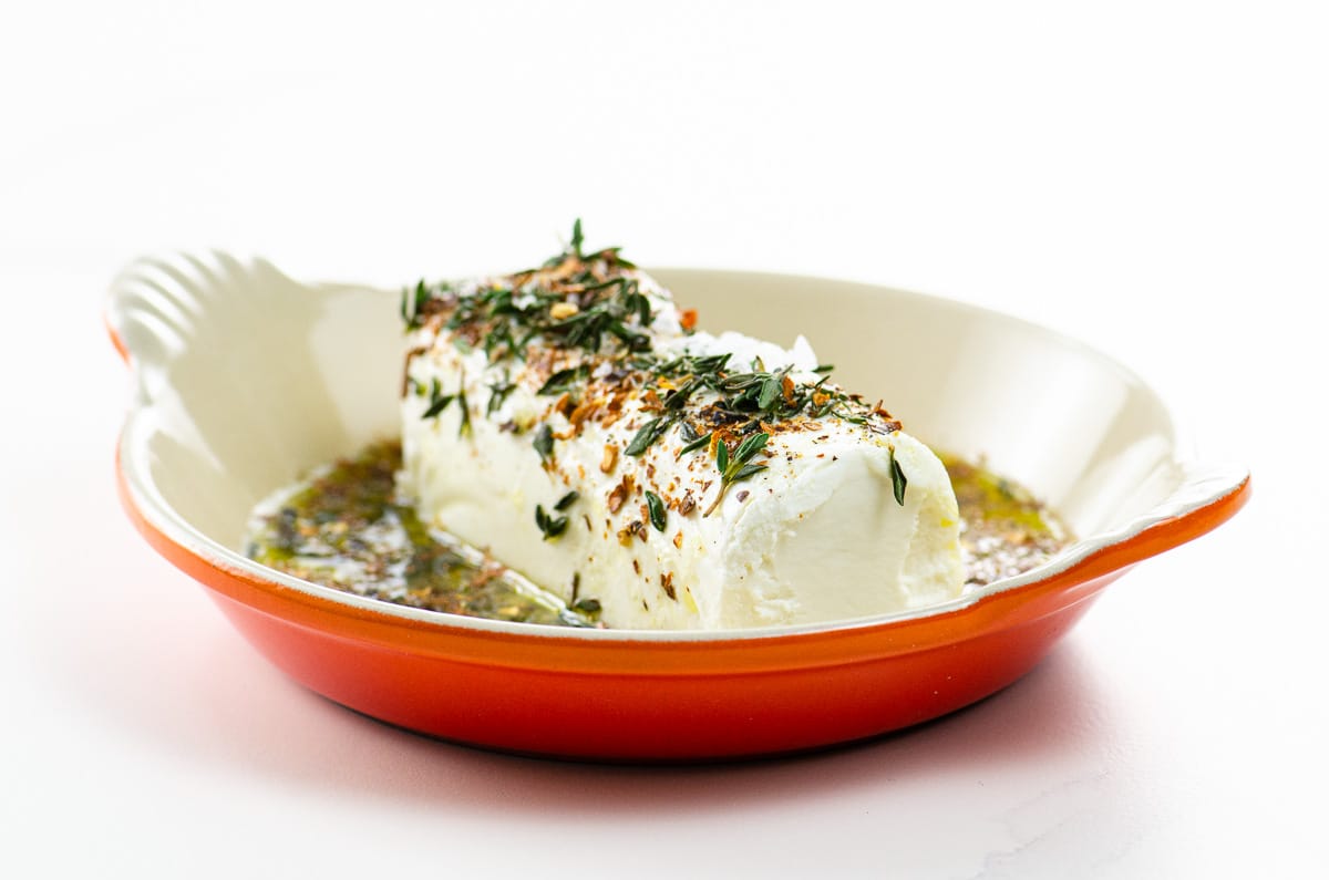 Marinated Goat Cheese (Easy 5-Minute Appetizer) - Umami Girl