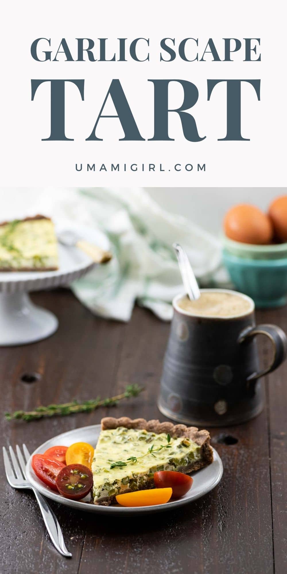 Garlic Scape Tart with Teff Crust - Umami Girl