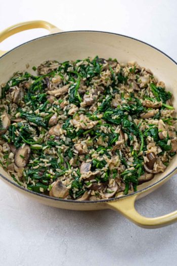 Mushrooms and Rice with Spinach - Umami Girl
