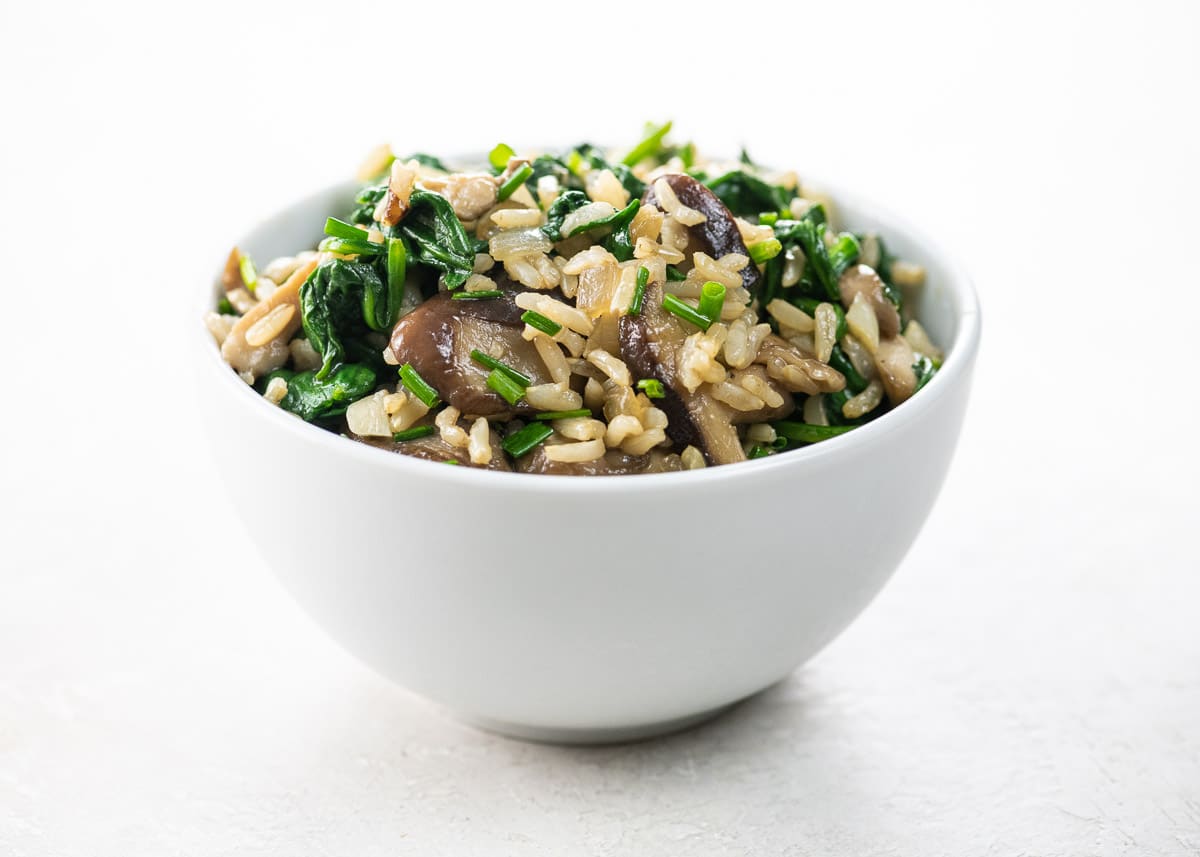 Mushrooms and Rice with Spinach - Umami Girl