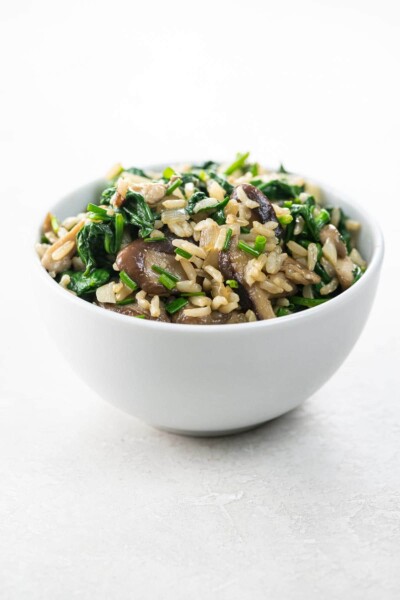 Mushrooms and Rice with Spinach - Umami Girl