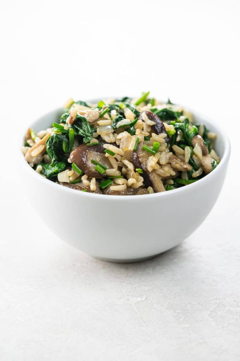 Mushrooms and Rice with Spinach - Umami Girl