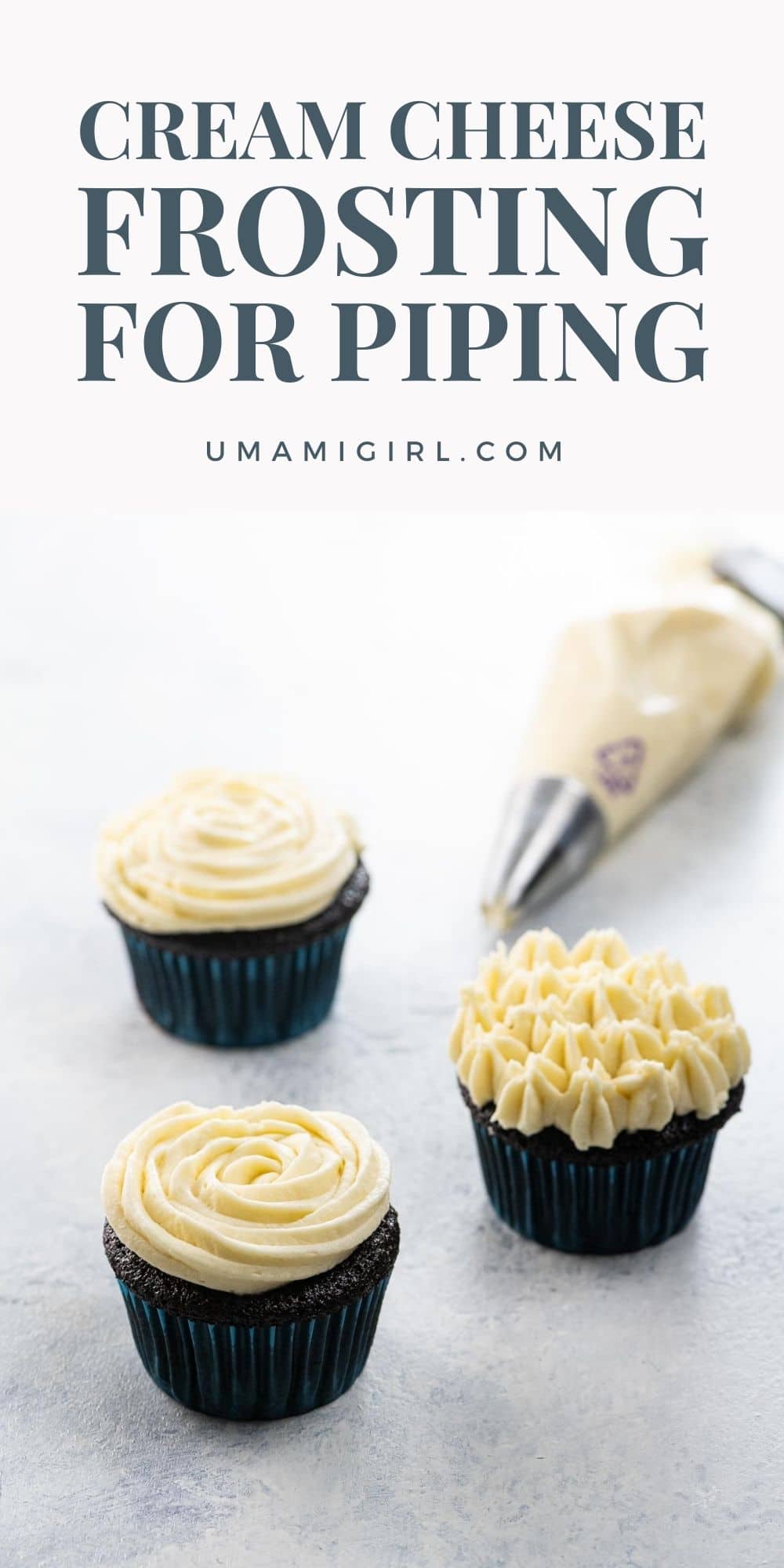 Stable Whipped Cream Cheese Frosting for Piping - Umami Girl