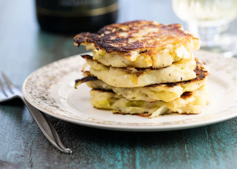 Colcannon Cheddar Skillet Cakes - Umami Girl