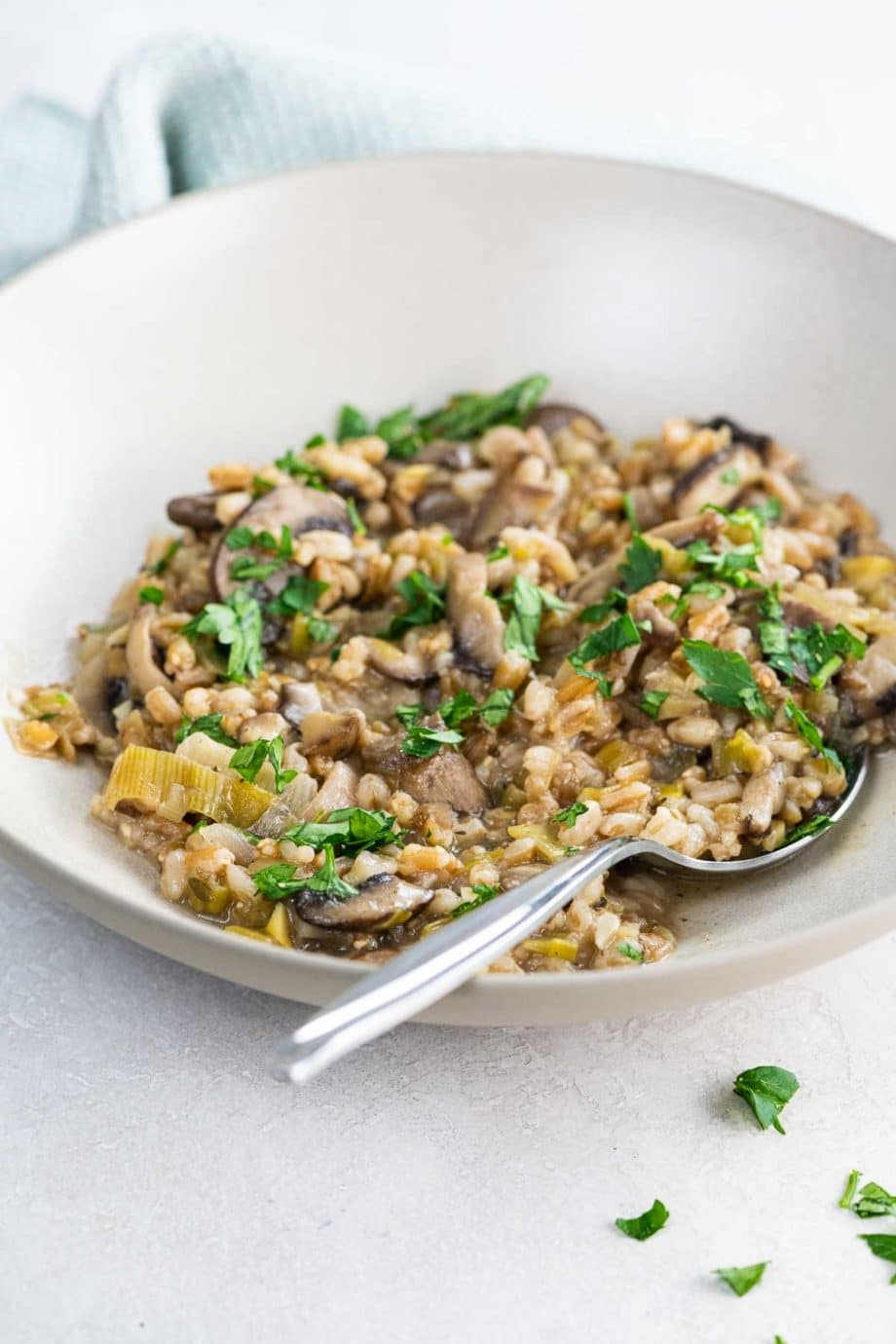 Mushroom Farrotto with Leeks and Chestnuts - Umami Girl