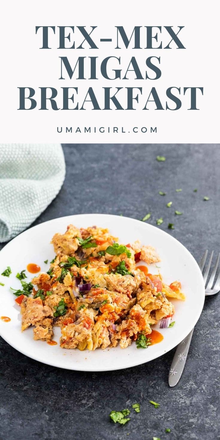 Migas Breakfast (Tex-Mex Scrambled Eggs and Tortillas) - Umami Girl
