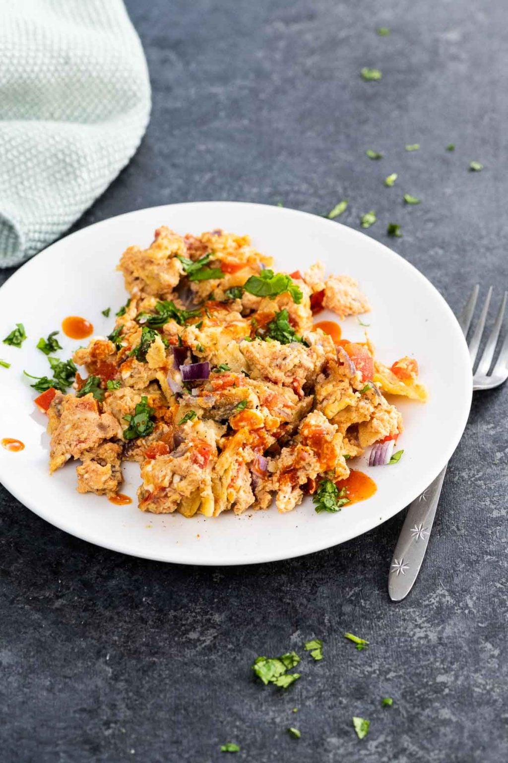 Migas Breakfast (Tex-Mex Scrambled Eggs and Tortillas) - Umami Girl
