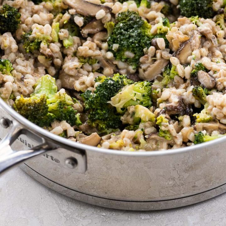 Vegan Farro Recipe with Broccoli and Shiitakes - Umami Girl
