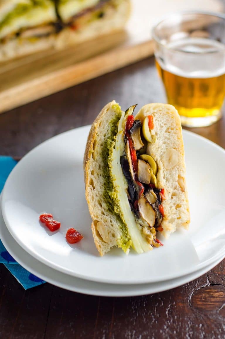 Vegetarian Muffaletta with Easy Vegan Option - Umami Girl