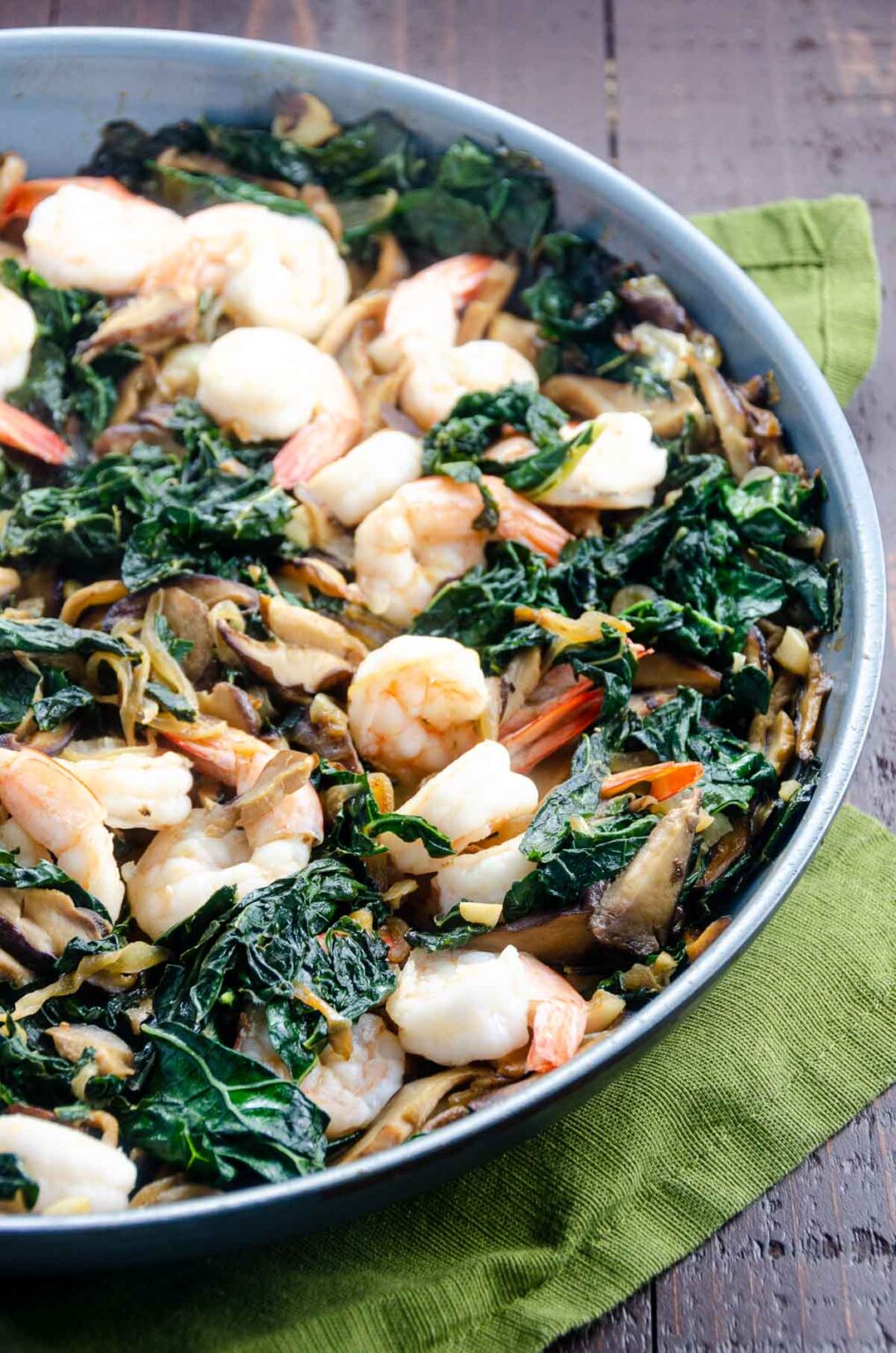 Shrimp Skillet with Shiitake Mushrooms and Kale - Umami Girl