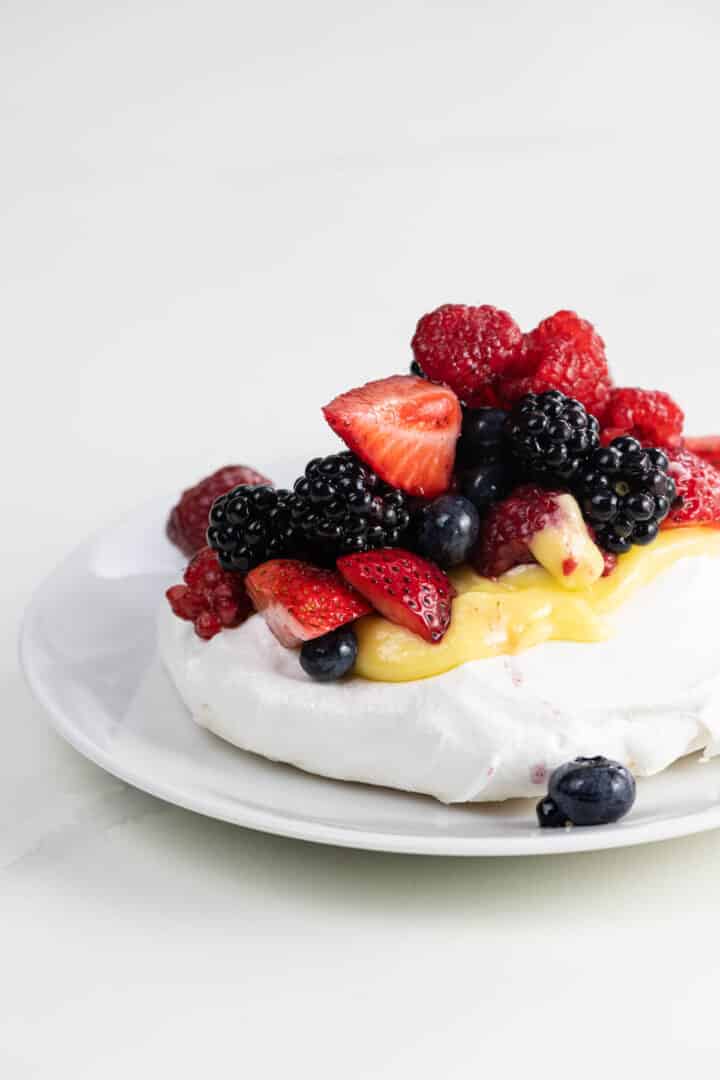 Pavlova with Lemon Curd and Berries - Umami Girl