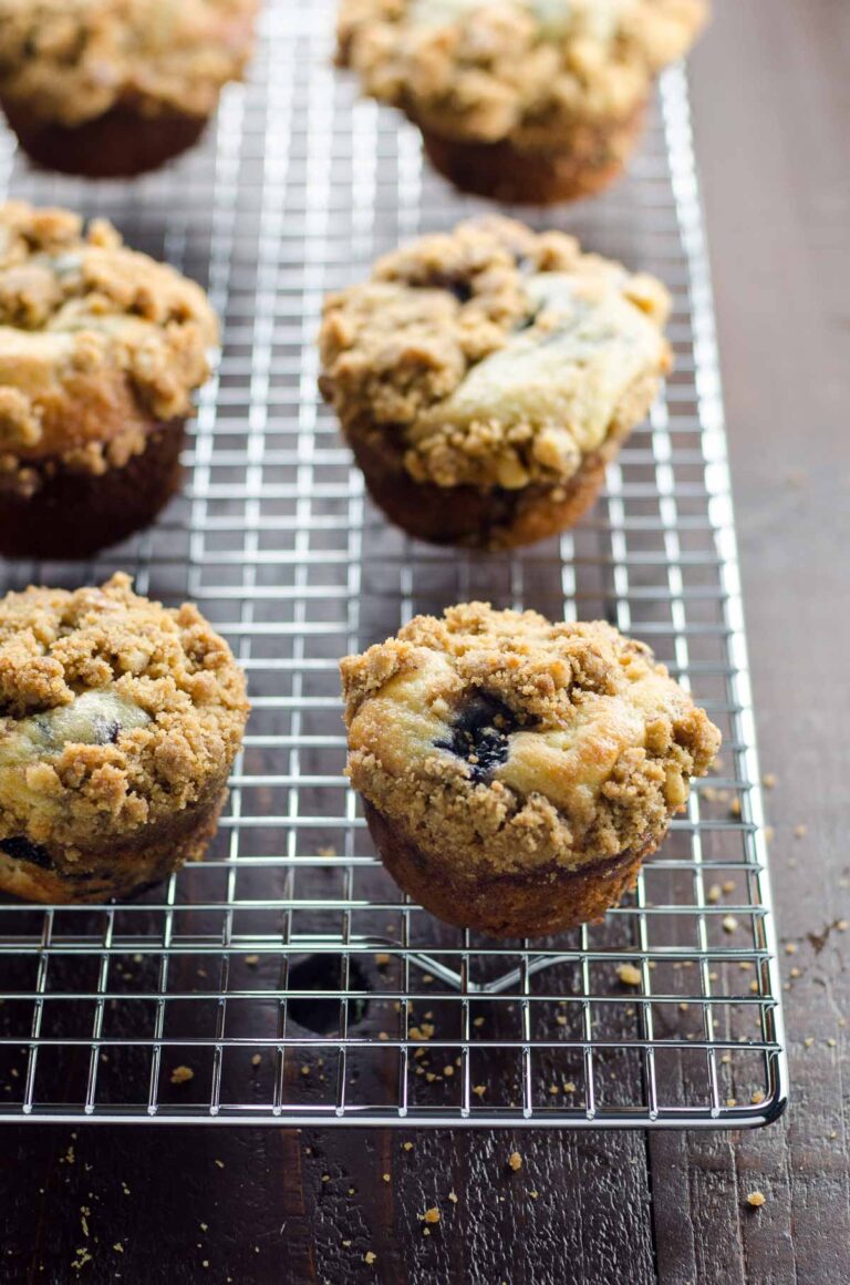 Greek Yogurt Blueberry Muffins with Streusel Topping - Umami Girl