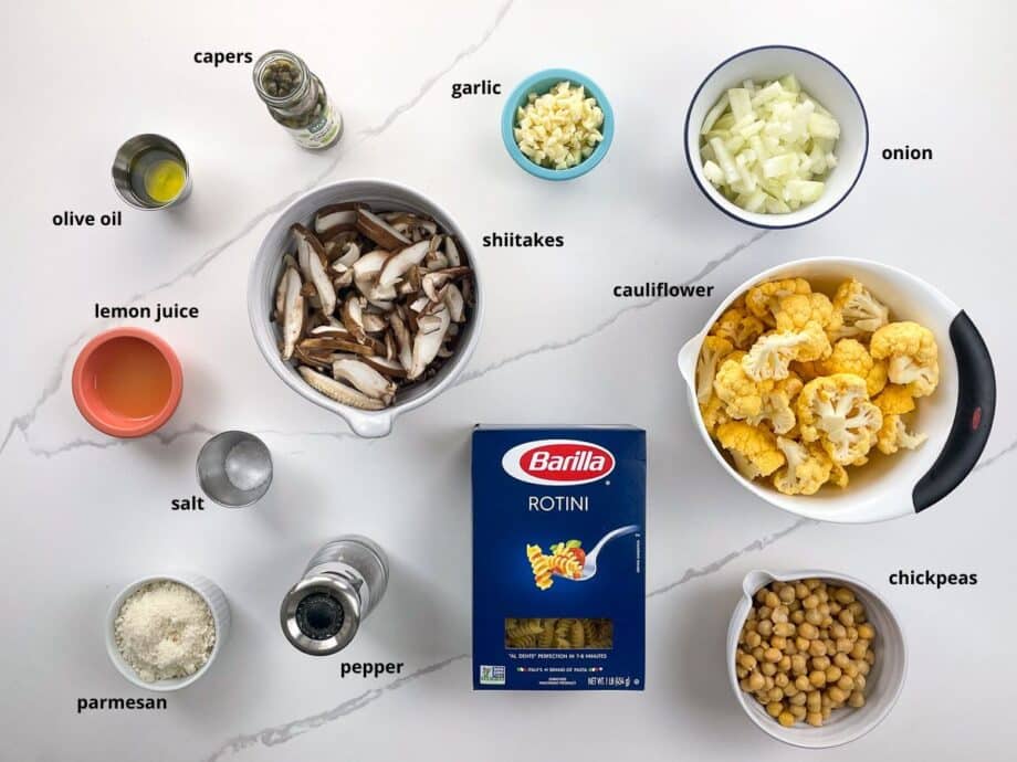 Umami Pasta with Cauliflower, Shiitakes, and Chickpeas - Umami Girl