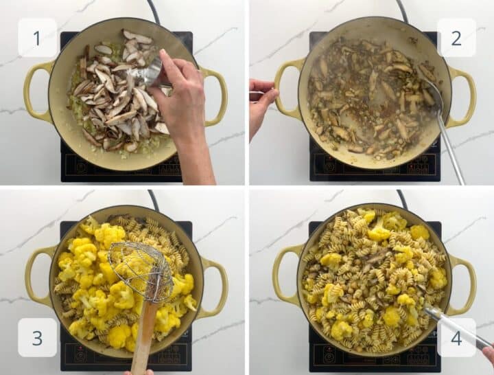 Umami Pasta with Cauliflower, Shiitakes, and Chickpeas - Umami Girl