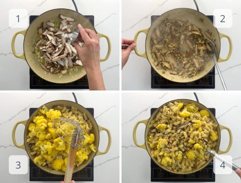 Umami Pasta with Cauliflower, Shiitakes, and Chickpeas - Umami Girl