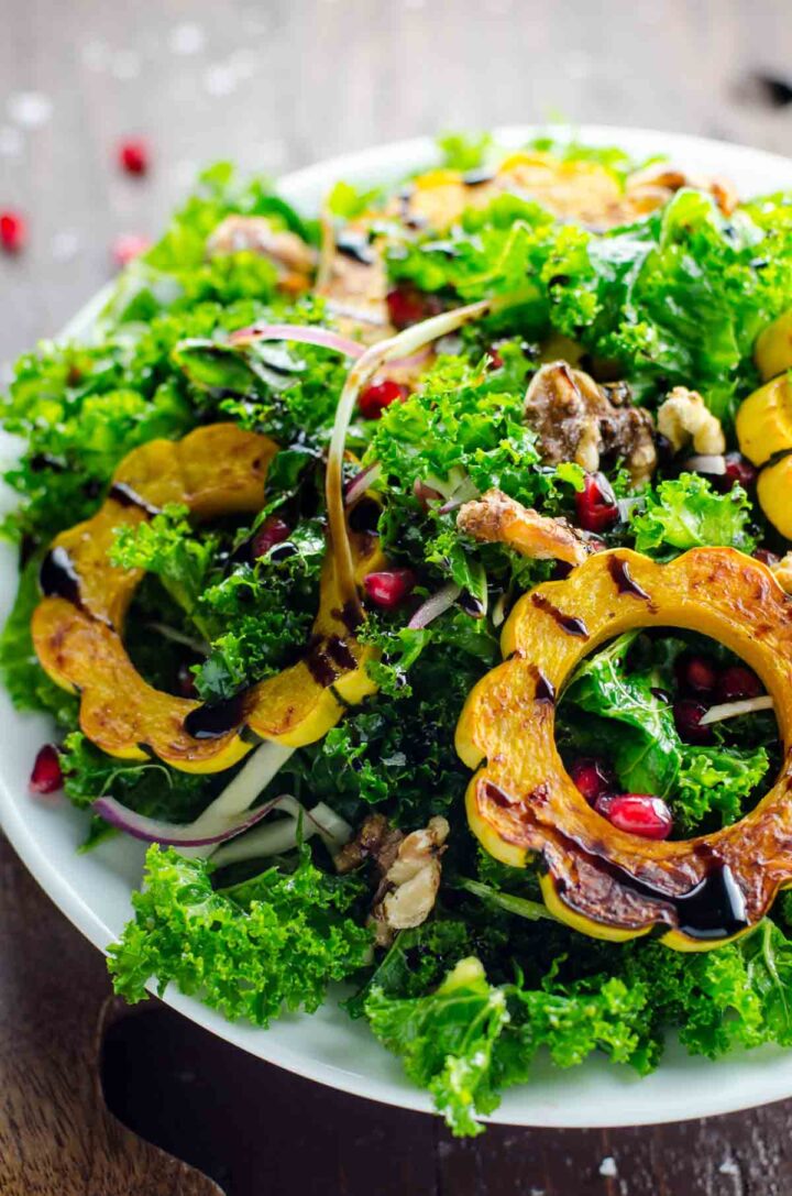 Fall Kale Salad with Delicata Squash - Umami Girl