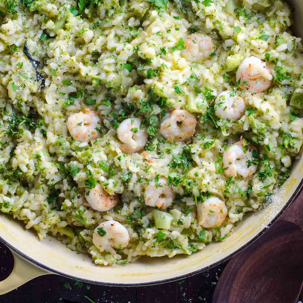 Lemony Shrimp Risotto with Broccoli - Umami Girl